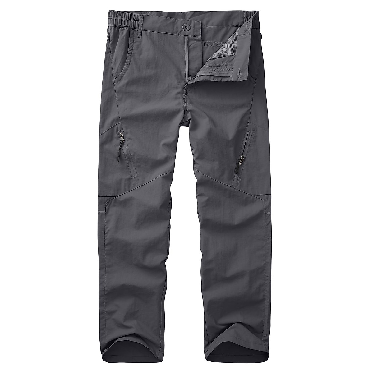 Kids' Cargo Pants, Youth Boys' Hiking Casual Outdoor Quick Dry Boy Scout Uniform Pants #9030-Grey-L