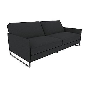 DHP Pembroke Convertible Futon Sofa Bed, Grey Linen