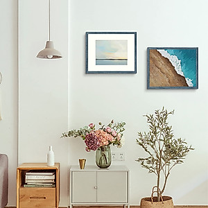 Golden State Art, 16x20 Picture Frame with Mat for 11x14 - High Definition Glass Wall Mounting Horizontal Vertical Displaylay (Blue, 1 Pack)