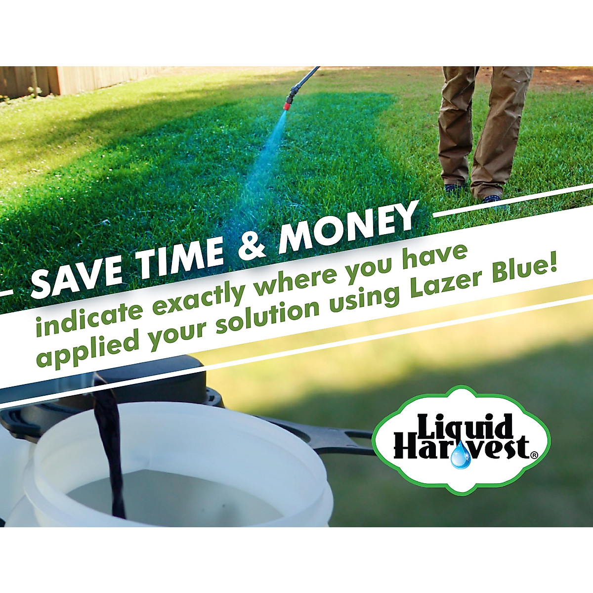 Liquid Harvest Lazer Green Concentrated Spray Pattern Indicator - 8 Ounces - Perfect Weed Spray Dye, Herbicide Dye, Fertilizer Marking Dye, Turf Marker and Herbicide Marker