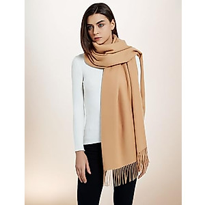 Novawo Wool Shawl Large Thick Pashmina Travel Scarf Winter Wraps for Women