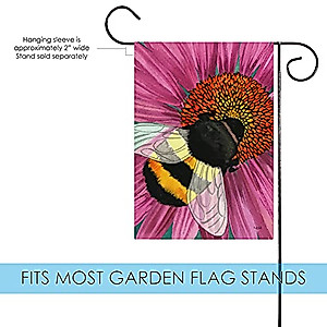 Toland Home Garden 1112554 Busy Bee Spring Flag 12x18 Inch Double Sided Spring Garden Flag for Outdoor House Flower Flag Yard Decoration