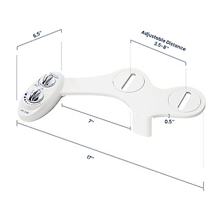 LUXE Bidet NEO 120 - Self-Cleaning Nozzle, Fresh Water Non-Electric Bidet Attachment for Toilet Seat, Adjustable Water Pressure, Rear Wash (White)