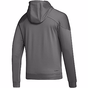 adidas Men's Stadium Aeroready Fleece Embroidered Logo Pullover Hoodie– Gray (M)