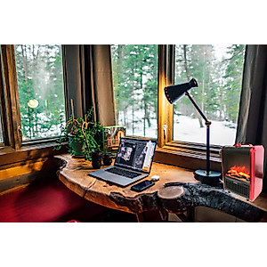 Flame Effect Mini-Fireplace Heater, Red