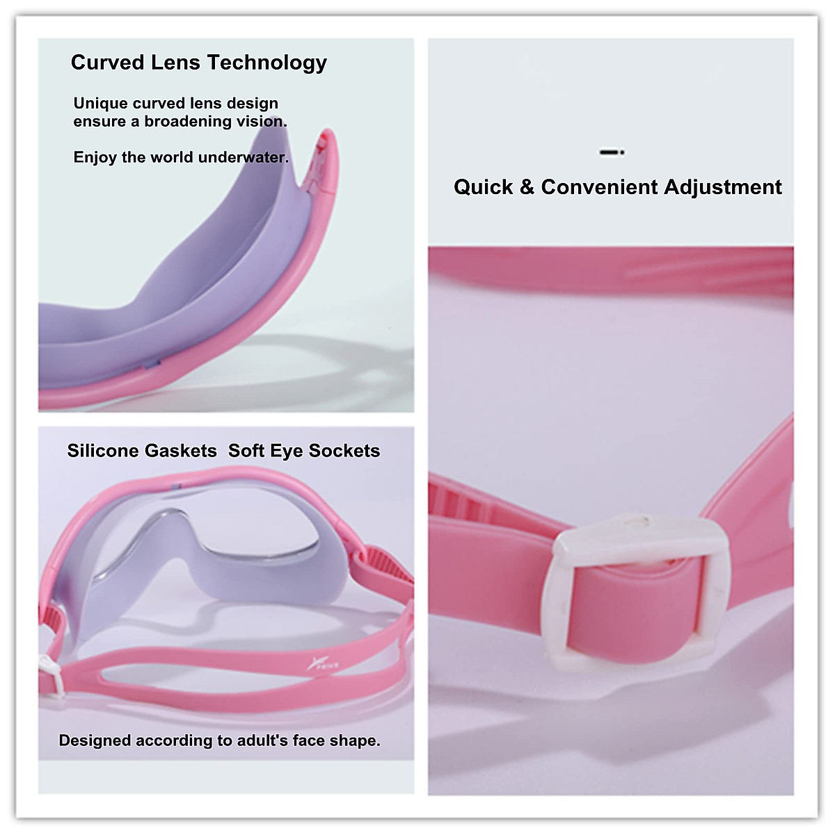 Zsling Swim Goggles,G1 SE Swimming Goggles Anti-fog for Men Women Adults Youth Anti Fog No Leak Clear Wide Vision Goggles for Eyelash Extensions (Clear Lens Black Frame)