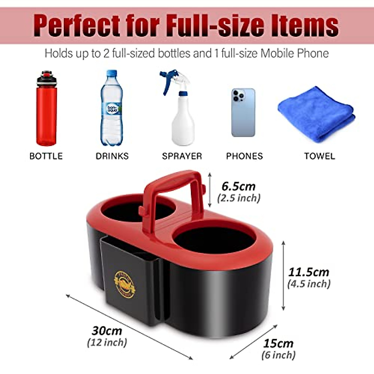 ProtoNiMBUS The Original Multipurpose Bottle Caddy for Gym – Caddy Organizer for Phone, Keys, Water Bottle, Sprayer, Towel – Heavy-Duty Caddy Organizer with Handle – 12 x 6 x 4.5-inch