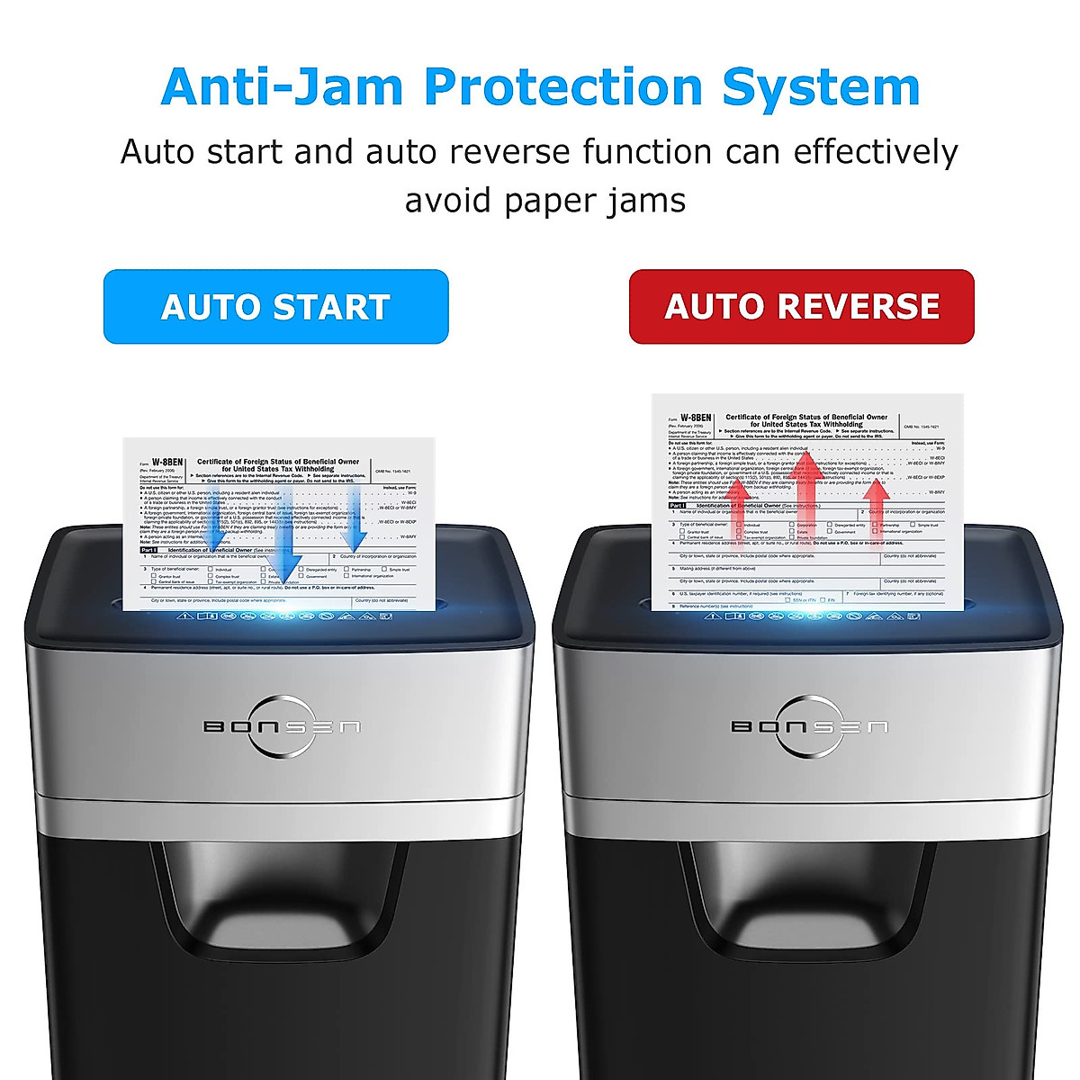 BONSEN 16-Sheet Heavy Duty Paper Shredder for Office, 30-Minute Running Time Cross-Cut CD Shredder with 55dB Low-Noise, 5.3-Gallon Pull Out Bin, Anti-Jam & Quiet Shredder for Home Office (S3102)