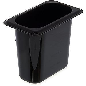 Carlisle FoodService Products Storplus Food Pan, Food Storage Container with Spoonable Corners for Catering, Buffets, Restaurants, Polycarbonate (Pc), 1/9 Size 6 Inches Deep, Black
