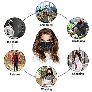 Black Disposable Face Masks - 50 Pack Black Masks for Women and Men，3 Ply Breathable Adult Face Masks