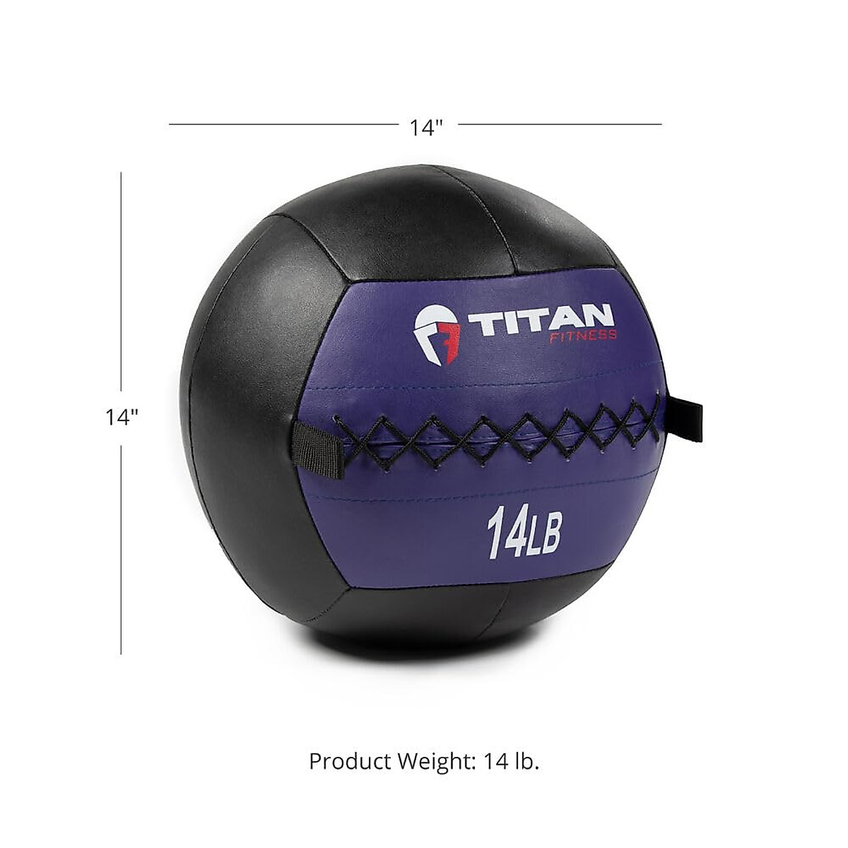 Titan Fitness Soft Leather Medicine Wall Ball 14 lb. Durable, Endurance, Cardio, Core Strength