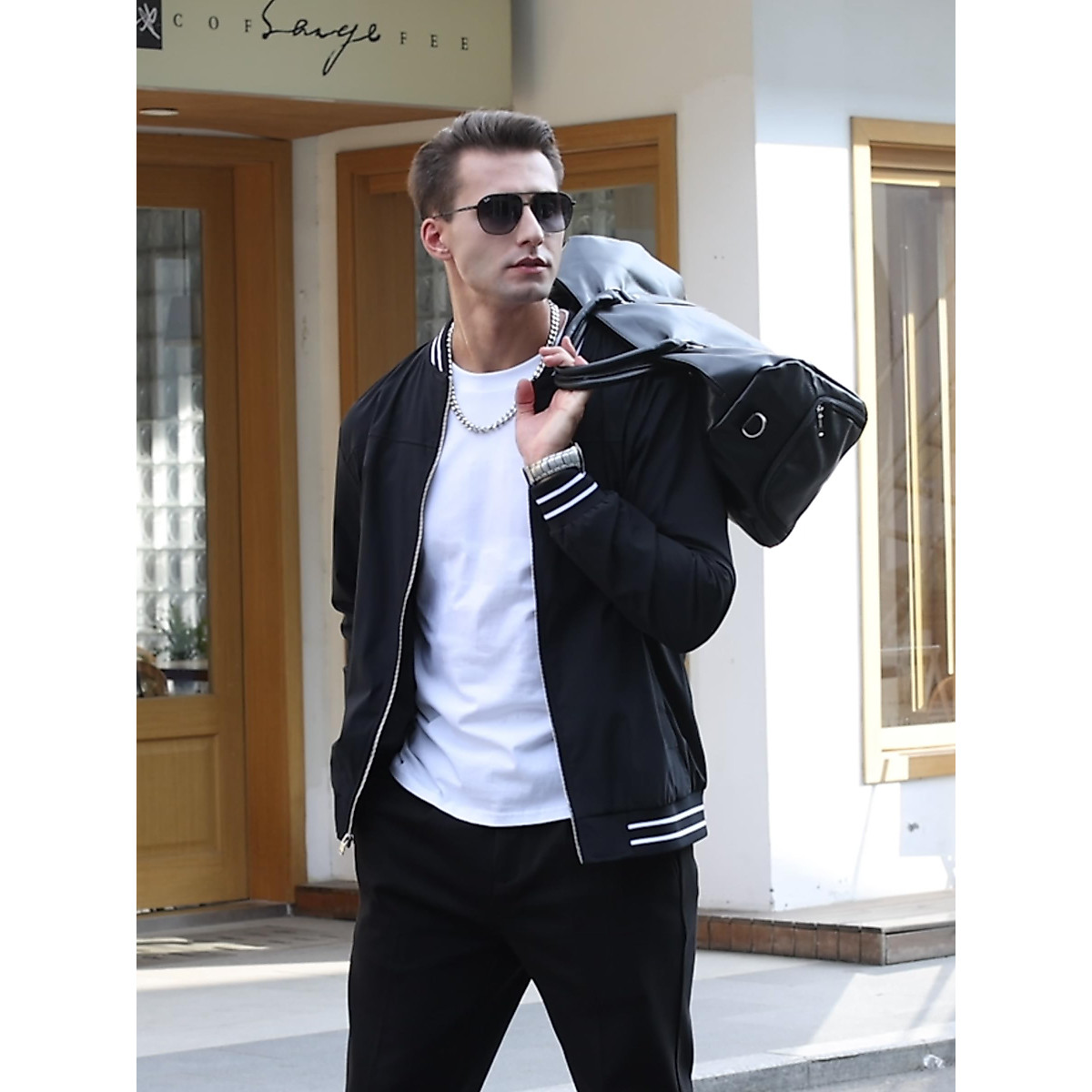 TACVASEN Varsity Jacket Men Men's Jackets With Inside Pockets Men's Lightweight Flight Bomber Jackets Men's Bomber Jackets Windbreaker Spring