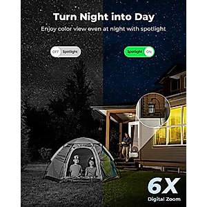 REOLINK Security Camera Outdoor, No Hub Needed, 2K Resolution, Wireless Battery Solar Powered, Color Night Vision with Spotlight, 2-Way Talk Live View, Built-in Siren, Argus 3 with Solar Panel