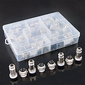 Hilitchi 40-Pieces 2 3 4 5 Pin 16mm Thread Male Female Panel Metal Aviation Wire Wire Connector Plug Assortment Kit (2 Pin / 3 Pin / 4 Pin / 5Pin)