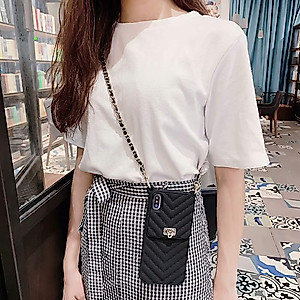 LUVI for iPhone XR Wallet Case with Neck Strap Crossbody Chain Credit Card Holder Slot with Handbag Wrist Strap Protective Cover for Girls Women Silicone Shockproof Case for iPhone XR Black