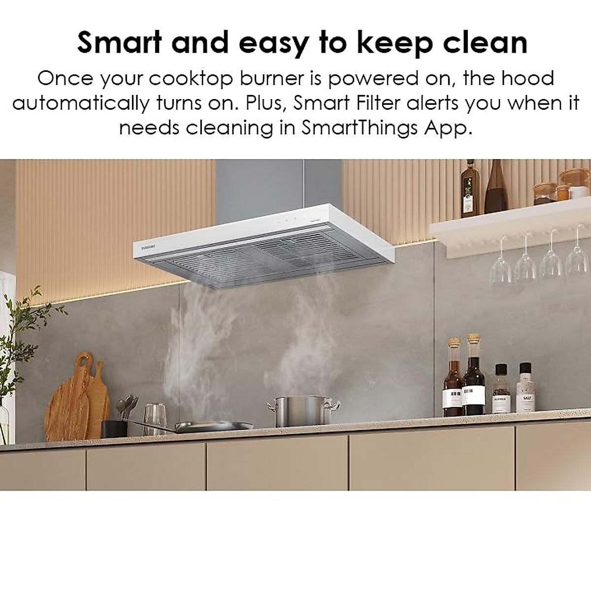 Samsung 30" Bespoke Smart Wall Mount Hood in Clean Grey, NK30CB600WCGAA