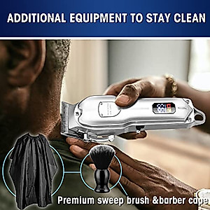 Karrte Professional Hair Clippers and Trimmer Kit,Cordless Hair Cutting Kit,Barber Supplies for Men Beard Trimmer Mens Grooming Kit Accessories (Silver)