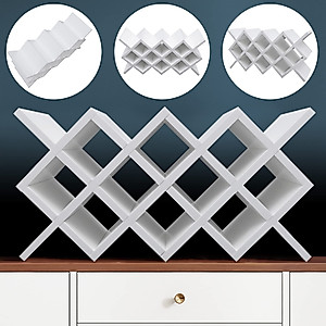 CeRaBuRET Ten-Cell Wine Rack, Wine Bottles Rack Wall-Mounted Wine Holder Shelf Liner Wine Cabinet Shelf, Countertop Free-Standing Wine Rack for Holding All Kinds of Wine  