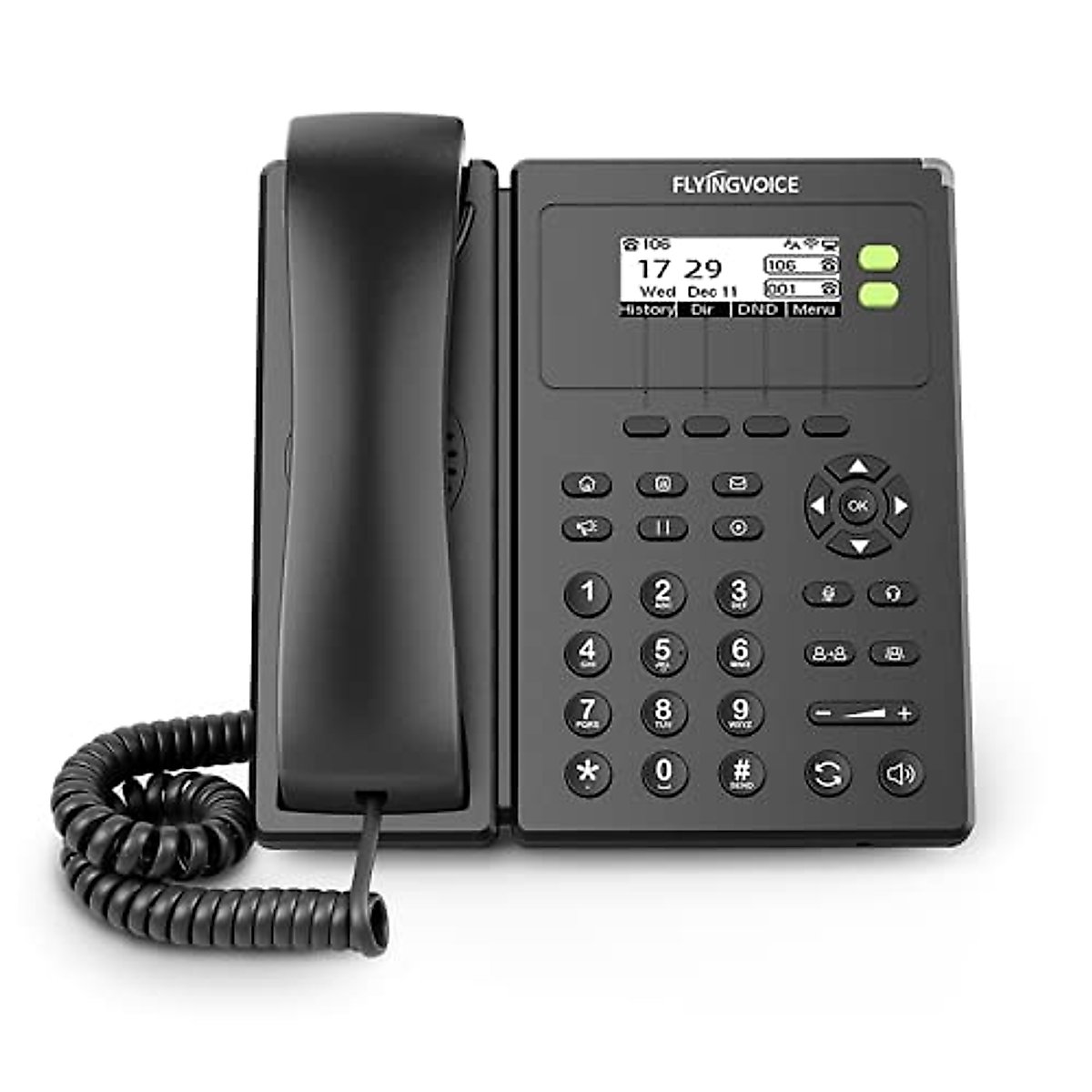 FLYINGVOICE FIP10P VoIP Phone POE SIP Phone 2 sip Lines Bussiness IP Phone Power Adapter Included Support WiFi