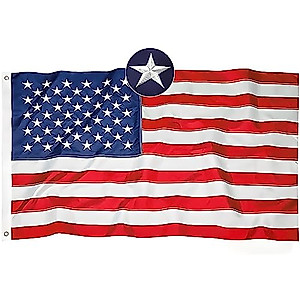 American Fags for Outside 3x5 FT -Heavy Duty USA Flag with Embroidered Stars, Sewn Stripes, and Brass Grommets, 210D Oxford Nylon and Double Edge Sewing,Brass Grommets Nylon Garden US Flag
