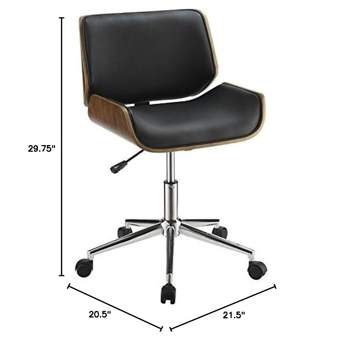 Coaster Home Furnishings Addington Adjustable Height Office Chair Black and Chrome