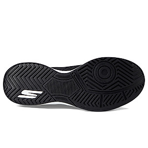 Skechers Men's Viper Court Smash-Athletic Indoor Outdoor Pickleball Shoes | Relaxed Fit Sneakers, Black/White, 10.5 X-Wide