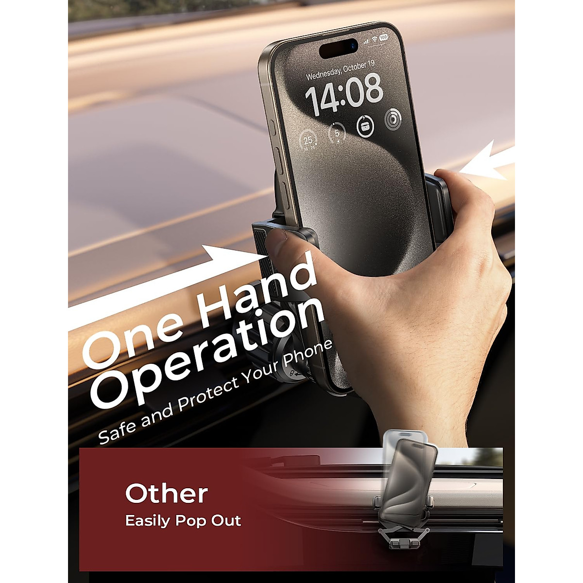 LISEN Phone Mount for Car Vent [Never Blocking] Universal Phone Holders for Your Car Hands Free Cell Phone Holder Car Mount Fits All Phones for iPhone 15 Pro Max Plus 14 13 12 Samsung Android Phones