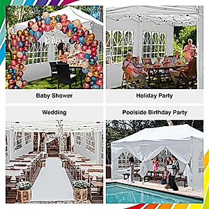Instahibit 10x20FT 95LB Heavy Duty Outdoor Pop Up Canopy Enclosed Wedding Backyard Party Event Tent White with Sidewall