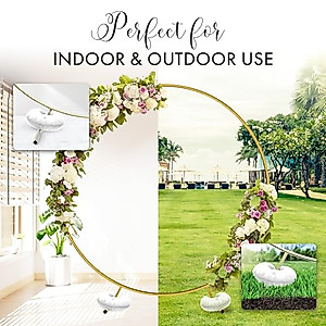 7.2FT Round Backdrop Stand - Circle Backdrop Stand Gold Balloon Arch Frame kit - Metal Wedding Arch Backdrop Stand - Circle Arch Gold Arch for Parties, Wedding, Baby Shower Decorations