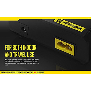 NiteCore Intellicharger New I4 V2 Universal 4 Channel Li-Ion Ni-Cd Ni-MH Smart Charger, Black