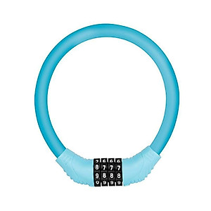 Bicycle Accessories Mountain Bike Portable Anti-Theft Lock Password Lock Fixed Bicycle Strong Security Ring Lock Bike Parts (Color : Blue)