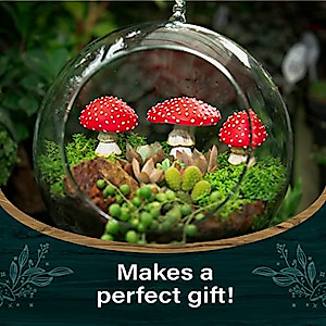 Tree Poetry Mushroom for Garden, Glow in The Dark Fairy Garden Decor Accessories, Micro Landscape, Mushroom Statue