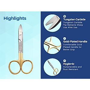 Dental Crown Collar cutting scissors 4.25" curved for thin metal plastic rubber sheet cutting scissors art n craft