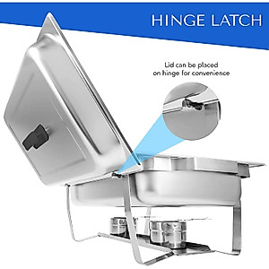 ALPHA LIVING 70014-BLK Chafing Dish Set, 8 QT, 4 Pack - Black Handle