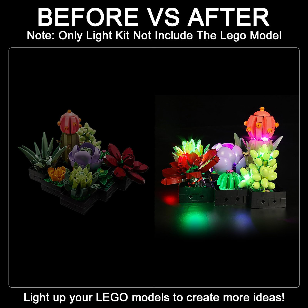 Hilighting Upgraded Light Kit for Lego Succulents Artificial Plants Set, Compatible with Lego 10309 (Model Not Included)