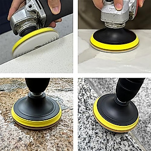 Waies 11 Packs 5 Inch Diamond Polishing Pads with 5/8"-11 Backer Pad 9 PCS Wet/Dry Polish Pad Kit for Drill Grinder Polisher 50-10000 Grit Pads for Marble Tile Quartz Granite Concrete Countertop