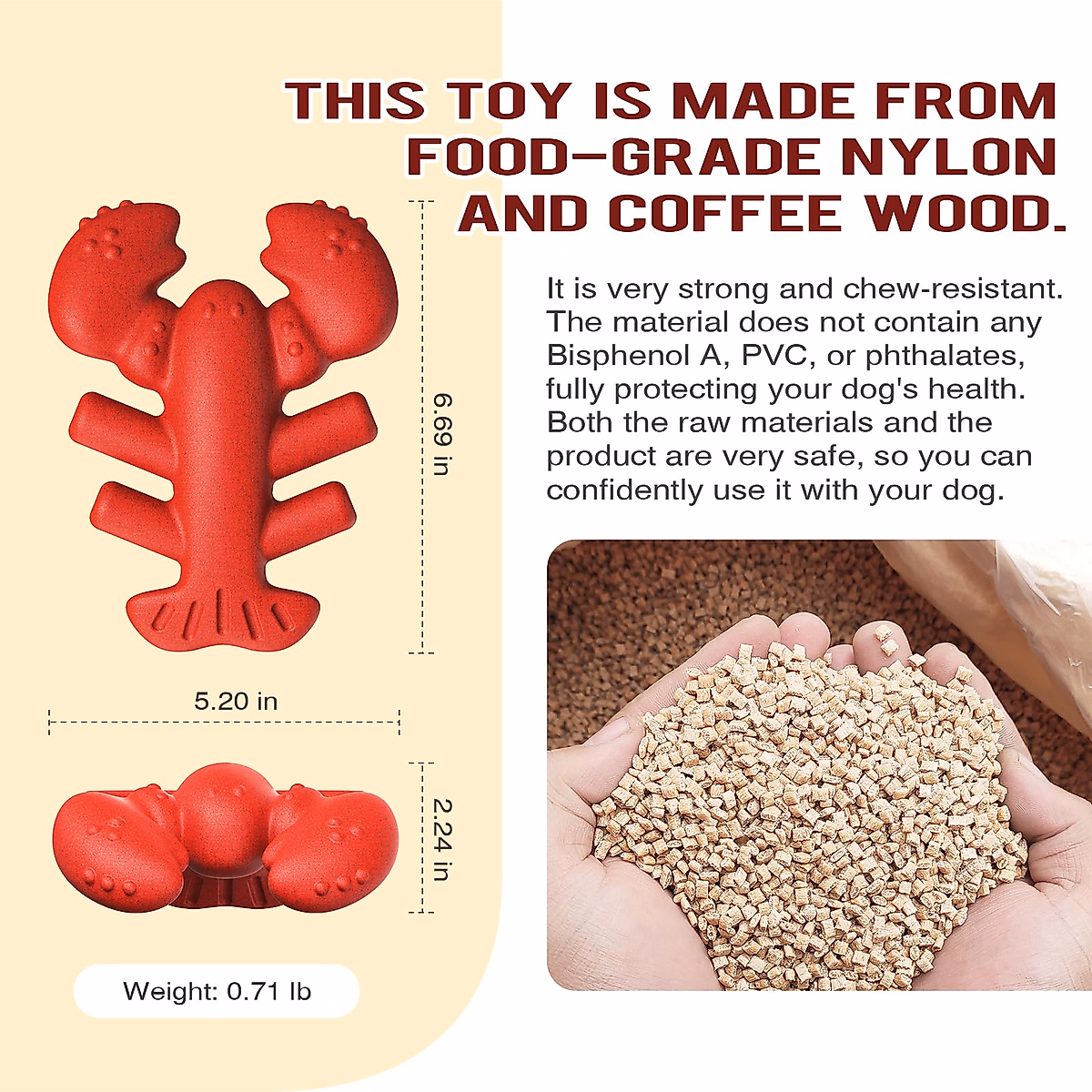 Piuiafey Lobster Dog Toys, Interactive Dog Toys for Aggressive Chewers & Indestructible Dog Chew Toys for Medium/Large Dogs, Great Gift for Pet Day &Mother's Day