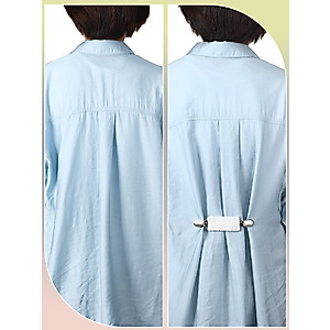 WILLBOND 3 Pieces Fit Dress Cinch Clip Vintage Sweater Shawl Clip Retro Cardigan Collar Clip Brooch Clip for Women(4.33 Inch,Black, White, Gray)