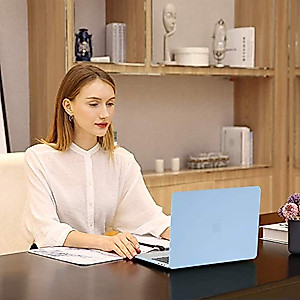 MOSISO Compatible with MacBook Pro 13 inch Case 2023, 2022, 2021-2016 M2 M1 A2338 A2251 A2289 A2159 A1989 A1708 A1706, Plastic Hard Shell Case & Keyboard Cover Skin & Wipe Cloth, Airy Blue