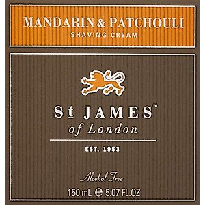 St James of London Mandarin & Patchouli Shave Cream Jar, 5.07oz
