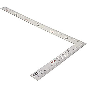 Utoolmart Right Angle Ruler, 150×300mm Stainless Steel L Shape Ruler, 90 Degree Square Tool, Framing Tools for Carpenters