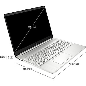hp Laptop, 15.6" HD Display, AMD Ryzen 3 5300U Processor, 64GB DDR4 RAM, 2TB SSD, SD Card Reader, Webcam, HDMI, Wi-Fi, USB-C, Windows 11 Home, Silver