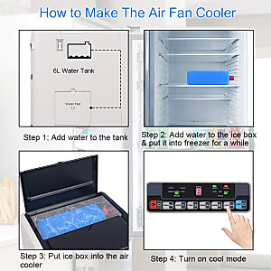 COSTWAY Evaporative Cooler, Include Remote Control, 2 Ice Packs, Portable Bladeless Fan with 3 Modes, 3 Speeds, 8H Timer, LED Display, Air Cooler for Indoor Use, Bedroom (Black)