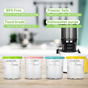 WSSJHYY Ninja creami pints and lids - 4 pack，24 oz NC500 NC501 Ice Cream Pint Cups fit for Ninja Delux Ice Cream Maker，Dishwasher Safe, BPA-Free, Leak Proof - four colors