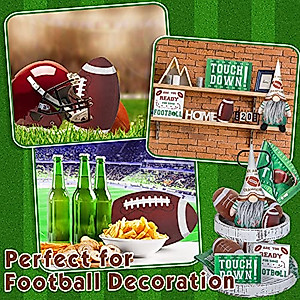 4 Pieces Football Tiered Tray Decor Farmhouse Rustic Football Decorations Football Table Centerpieces Rugby Gnomes Plush Ornament for Fans Club Football Theme Party Supplies Football Season