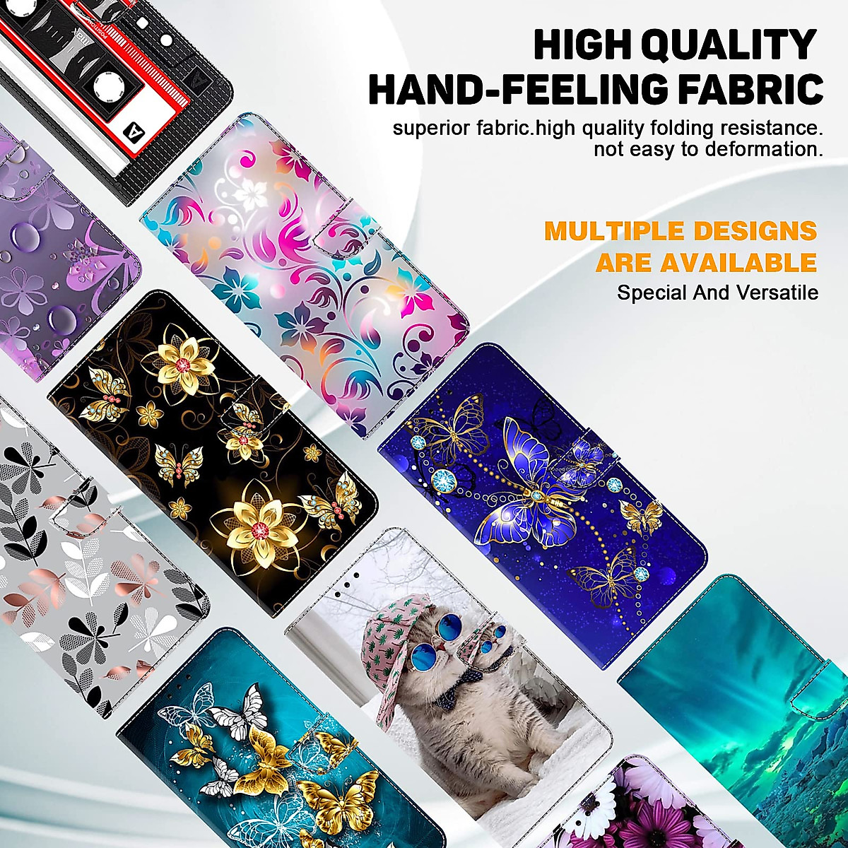 ALILANG for Samsung Galaxy S9 Plus Wallet Case with Credit Card Holder, Flip Book PU Leather Protective Magnetic Cover for Samsung S9 Plus Phone Case-Green Butterfly