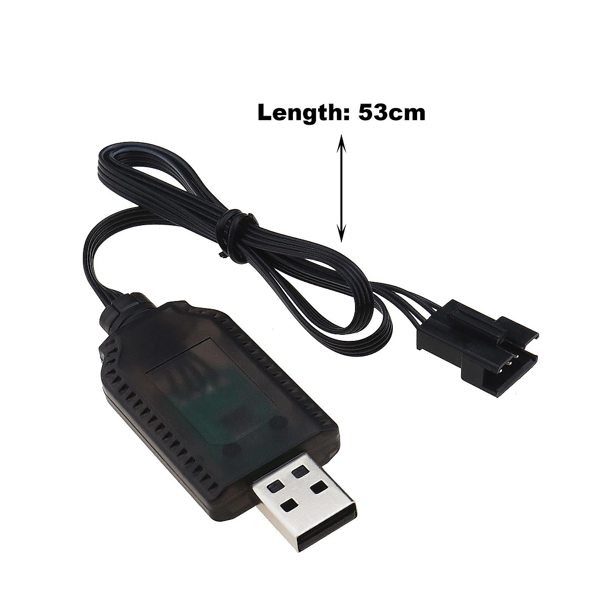 Micro Traders 5PCS USB Power Charger Cable 7.4V 1000mA Output USB RC Battery Charger Connector SM-4P Plug 53cm Length for RC Car Drones FPV Drone Quadcopters