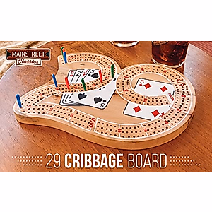 Mainstreet Classics Wooden "29" Cribbage Board Game Set
