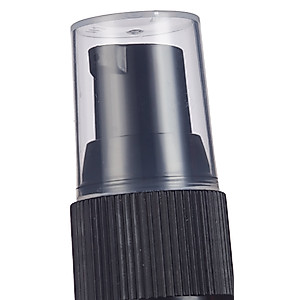 JUVITUS 2 oz Amber Boston Round Plastic PET Bottles with Black Treatment Pump (12 Pack)