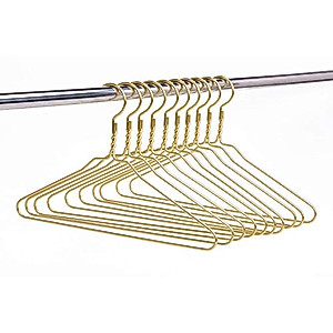 Beautiful Gold Aluminum Metal Suit Hangers Heavy Duty Coat Hangers (10 Pack Gold)